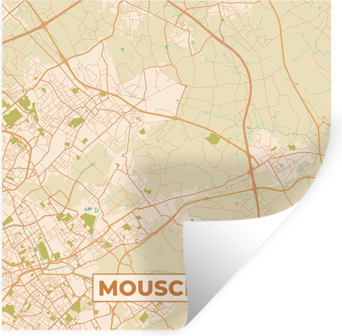 Muurstickers - België - Kaart - Plattegrond - Mouscron - Stadskaart ...