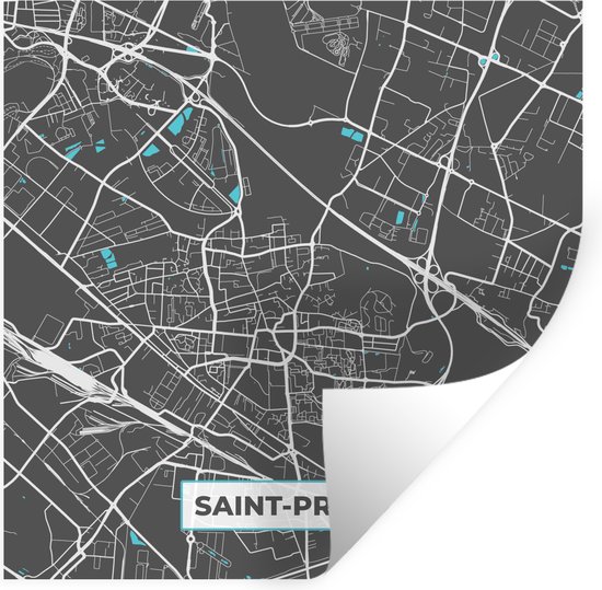 Stickers muraux - Saint-Priest - France - Carte - Carte - Plan de ville ...