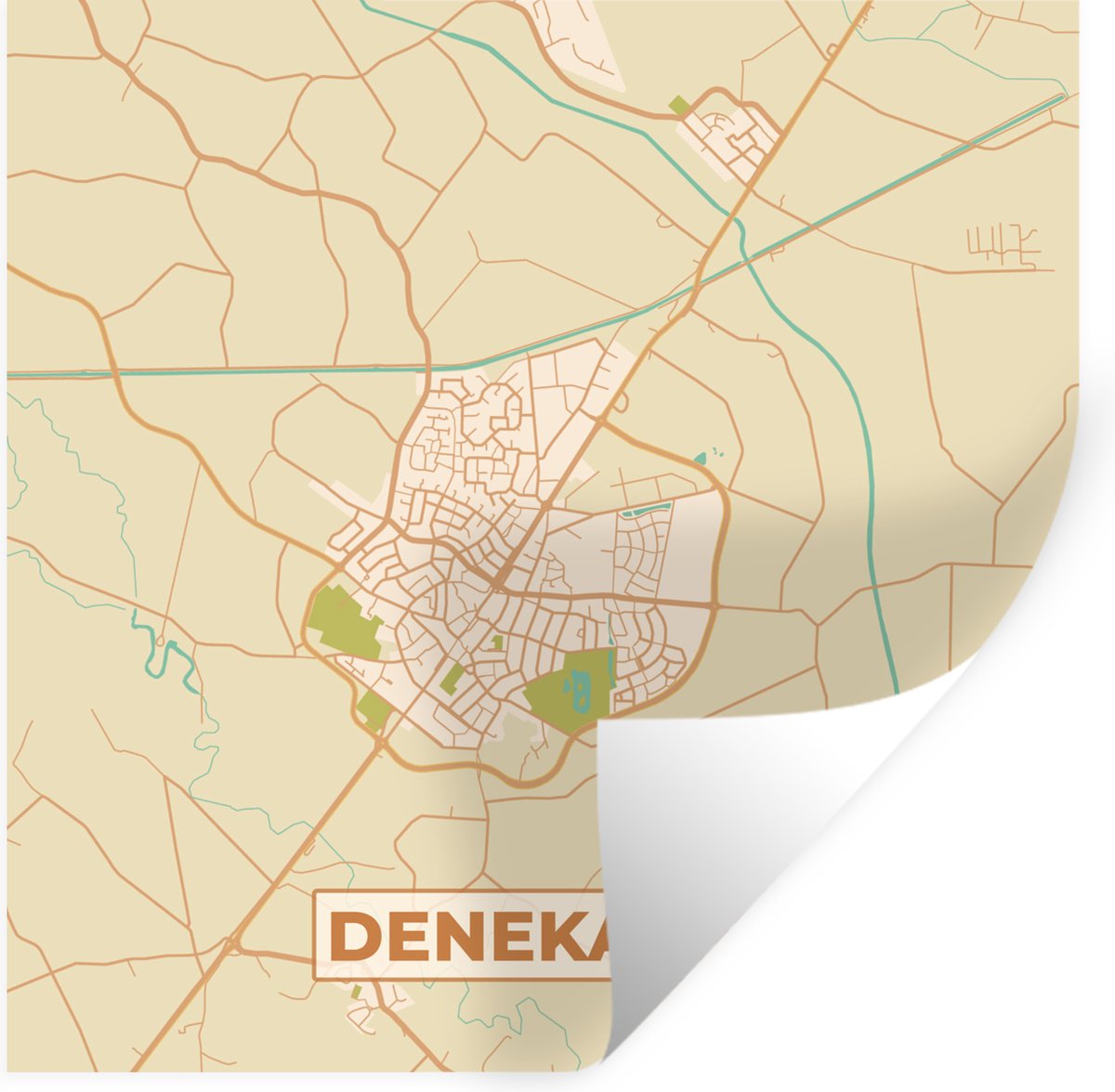 Muurstickers - Sticker Folie - Kaart - Denekamp - Plattegrond ...