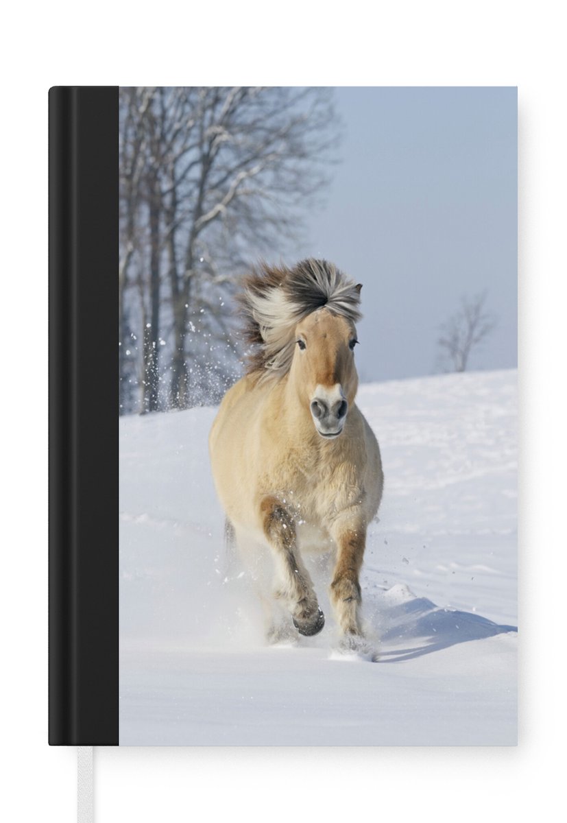 Carnet de notes - Cahier d'écriture - Cheval de fjord courant dans la ...