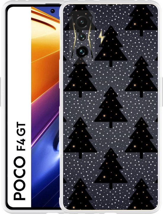 Xiaomi Poco F4 GT Hoesje Snowy Christmas Trees - Designed by Cazy | bol