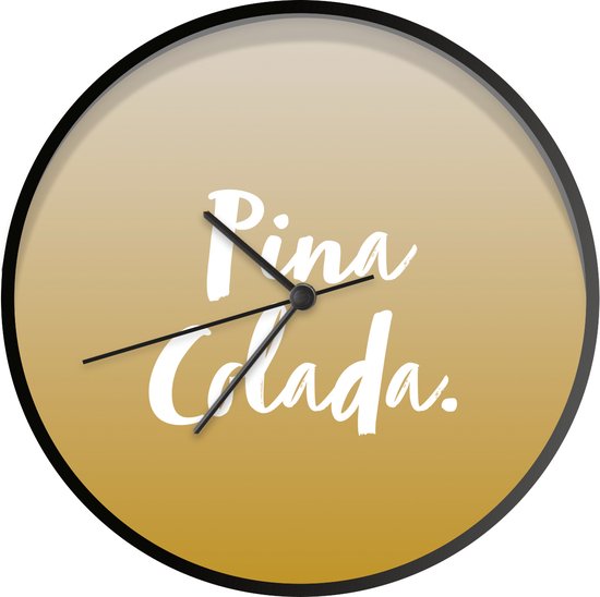 Klok Ø 30 Cm Cocktail Quotes Pina Colada Tekst Zwart