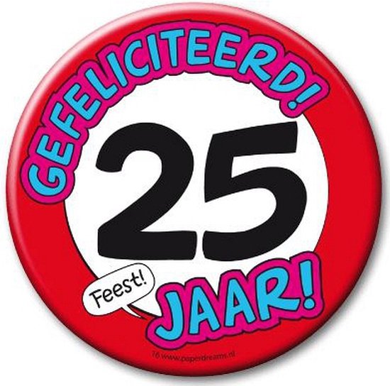 XXL verjaardags button 25 jaar | bol.com