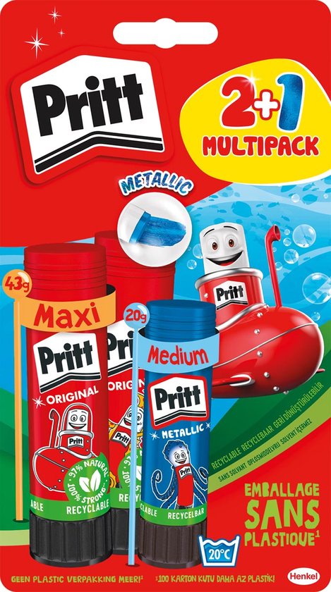 Pritt Stick 2x43g + 1x20g gratis neon BTS 2018 2x43+1x20 gr | bol.com