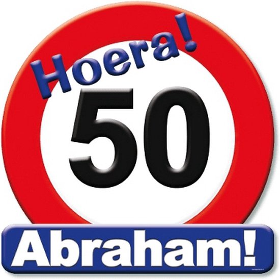 50 jaar Abraham verjaardag stopbord - 2x stuks - Dia 50 cm - Leeftijd ...