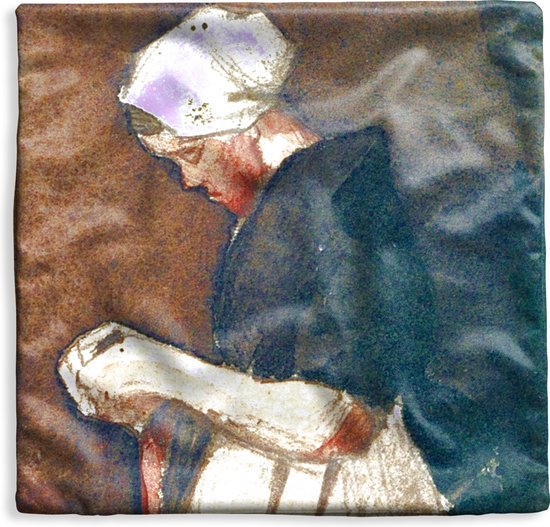 Kussenhoes 60x60 cm - De Scheveningse vrouw - Schilderij van Vincent van Gogh - Katoen... | bol.com