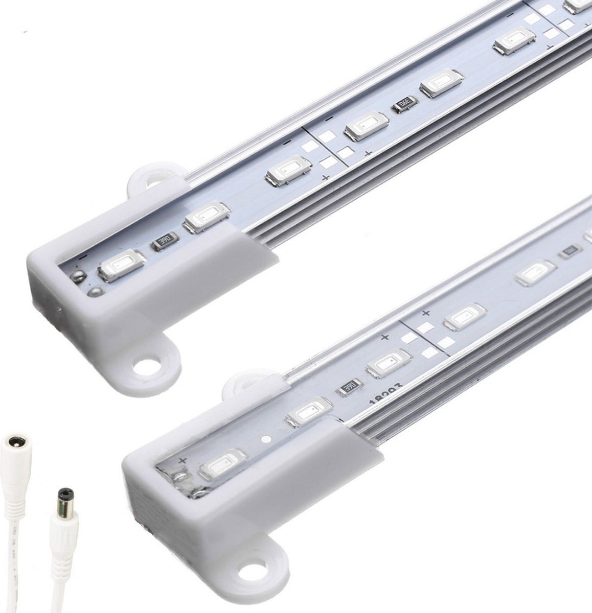 LED strip 100cm - Aluminium Profiel - IP65 - Warm Wit - Male + female ...
