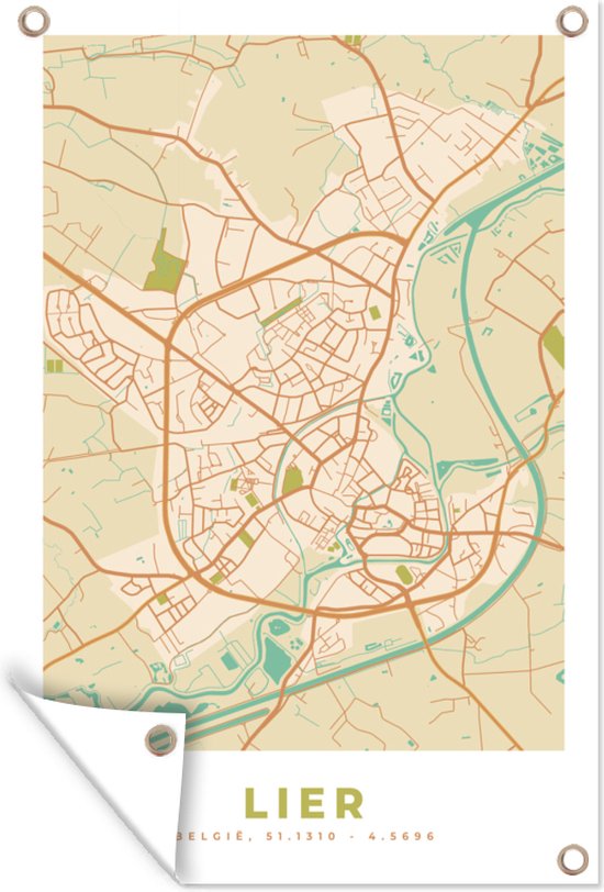Tuindecoratie België - Lier - Plattegrond - Kaart - Stadskaart - 40x60 ...