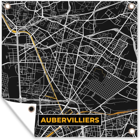 Tuin poster Aubervilliers - Frankrijk – Plattegrond – Stadskaart ...
