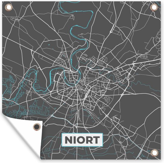 Tuinposters Plattegrond - Stadskaart - Kaart - Niort - Frankrijk ...