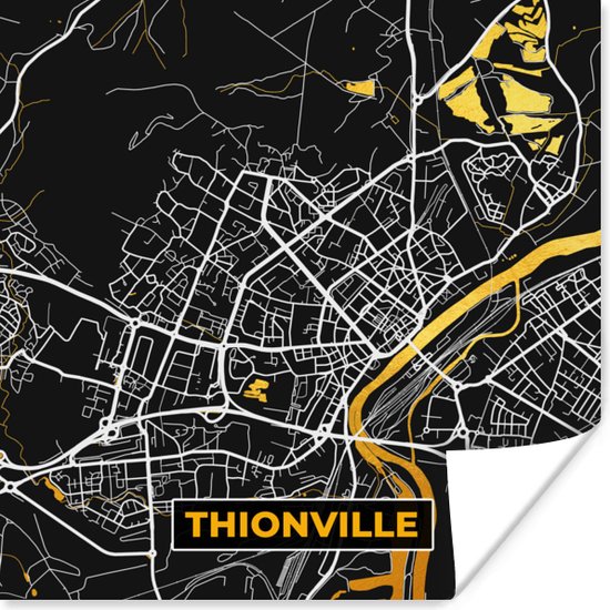 Poster Stadskaart - Frankrijk - Plattegrond - Thionville - Kaart ...