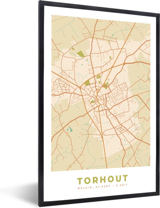 Fotolijst incl. Poster - Plattegrond - Stadskaart - Kaart - Torhout ...