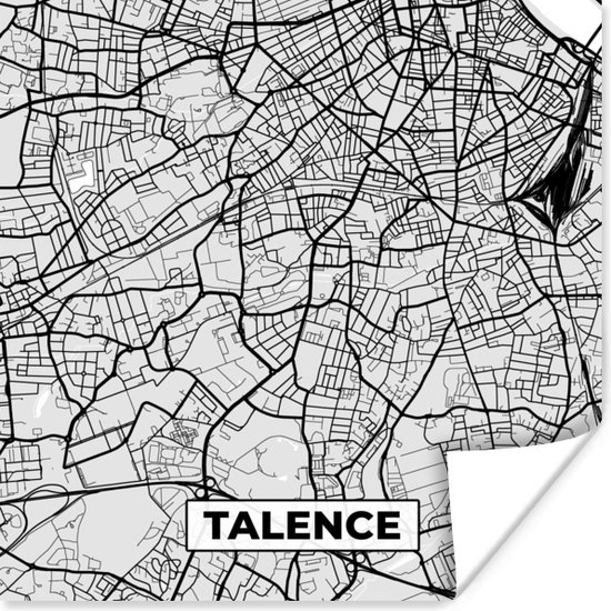Poster Kaart - Stadskaart - Talence - Plattegrond - Frankrijk - 30x30 ...
