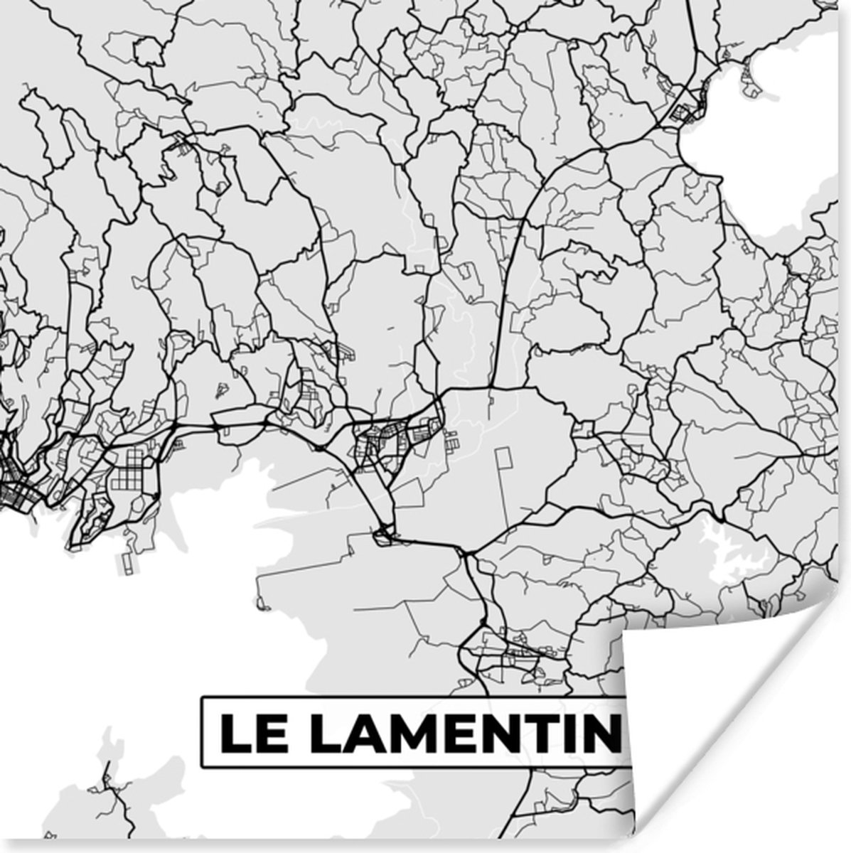 Poster Plattegrond - Kaart - Stadskaart - Frankrijk - Le Lamentin ...
