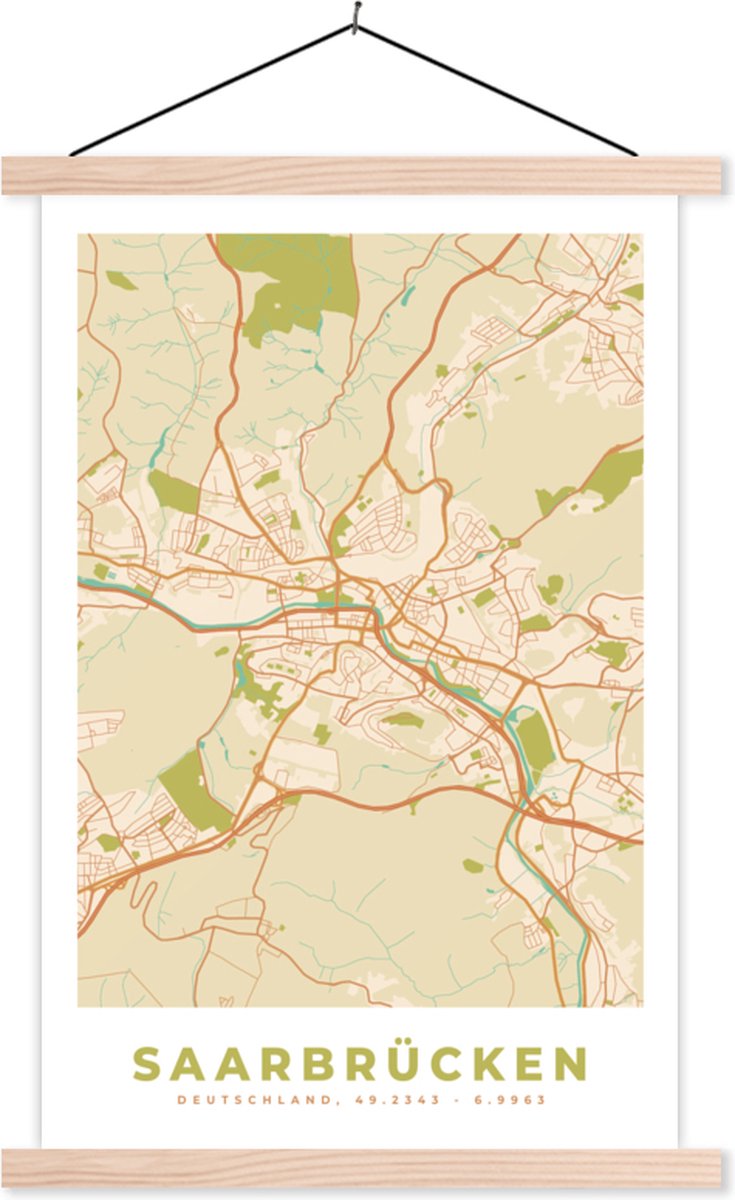 Posterhanger incl. Poster - Schoolplaat - Saarbrücken - Plattegrond ...