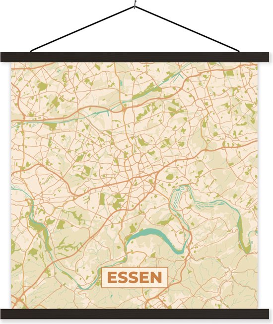Posterhanger incl. Poster - Schoolplaat - Essen - Vintage - Stadskaart ...