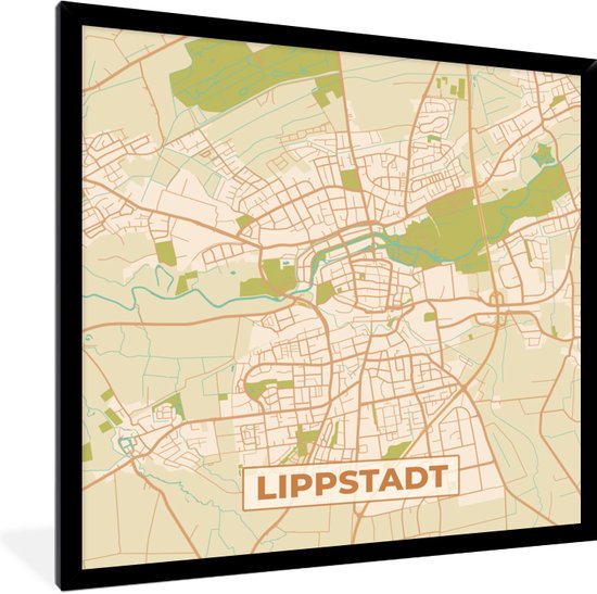 Fotolijst incl. Poster - Plattegrond - Lippstadt - Kaart - Stadskaart ...