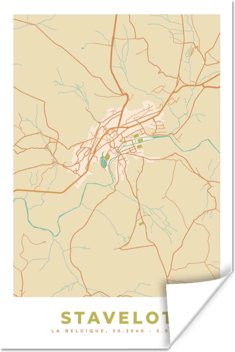 Affiche Stavelot - België - Carte - Plan de ville - Plan d'étage ...