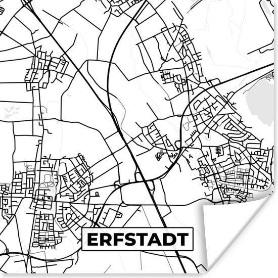Poster Erfstadt - Plattegrond - Kaart - Stadskaart - 30x30 cm | bol.com