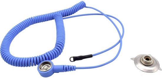 Quadrios ESD-aardingskabel 1.80 m Klem, Drukknop 10 mm ...