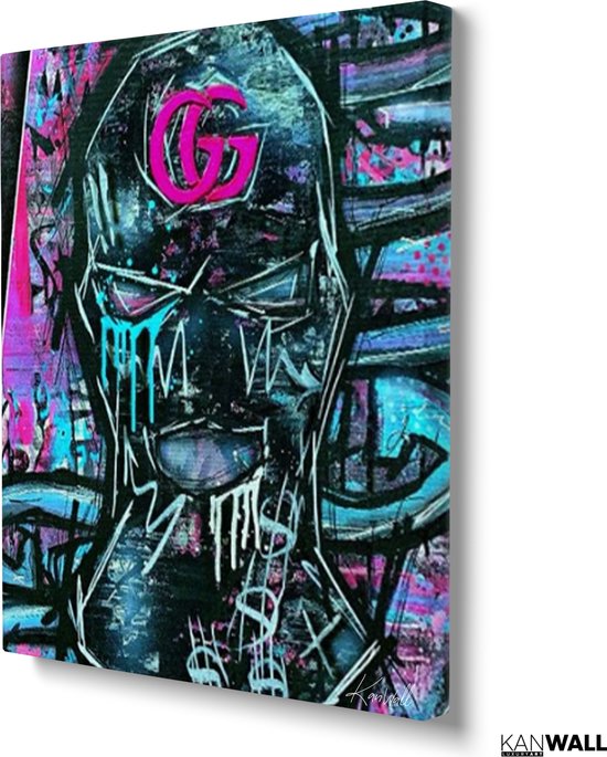 Luxe Canvas Schilderij Gucci Graffiti | 60x90 | Woonkamer | Slaapkamer ...