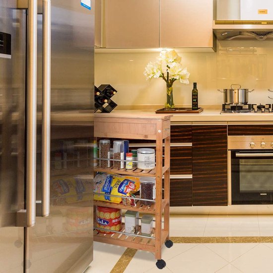 Keukentrolley – keuken planken - Opberg Trolley op wielen – met niveaus ...