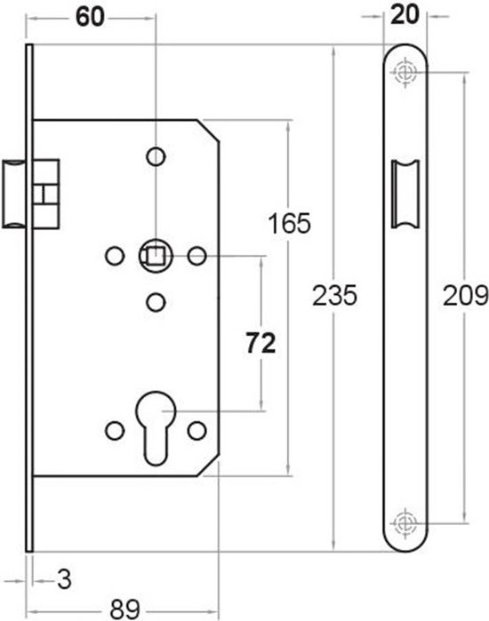 Artitec Loopslot magnetisch, 20mm voorplaat rond, zwart | bol