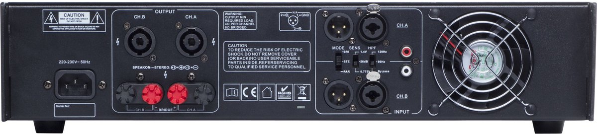 Fame Audio MS 5002 Power Amplifier 2x 520W / 4 Ohm - 2-Kanaals ...