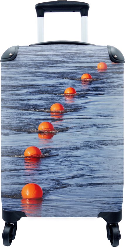 Koffer - Rode boeien drijvend in de rivier - Past binnen 55x40x20 cm en ...