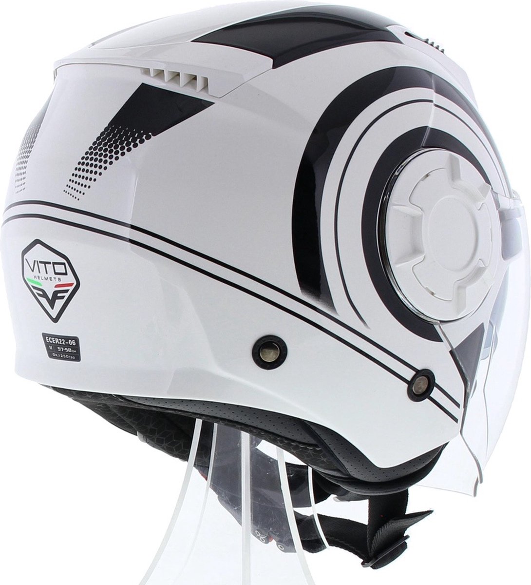 Vito Isola jethelm glans wit zwart XS - Scooterhelm & Motorhelm | bol.com