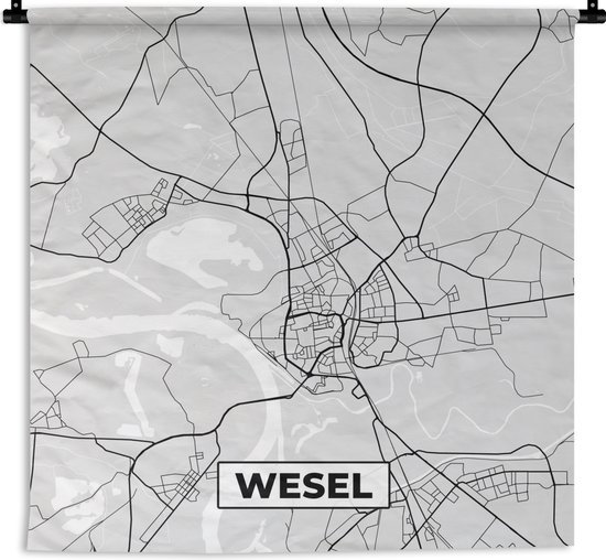 Wandkleed - Wanddoek - Duitsland - Wesel - Kaart - Stadskaart ...