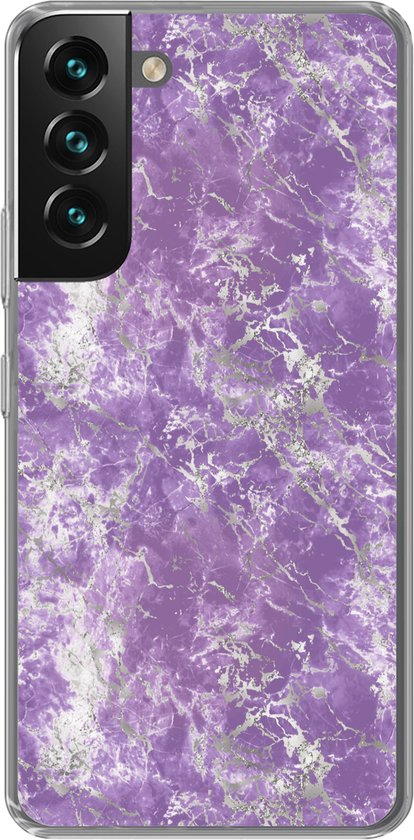 Samsung Galaxy S22 hoesje - Marmer - Patronen - Structuur - Paars ...