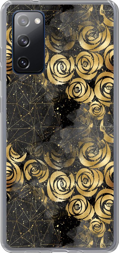 Telefoonhoesje Geschikt voor Samsung Galaxy S20 FE hoesje - Marmer print - Goud - Roos... | bol