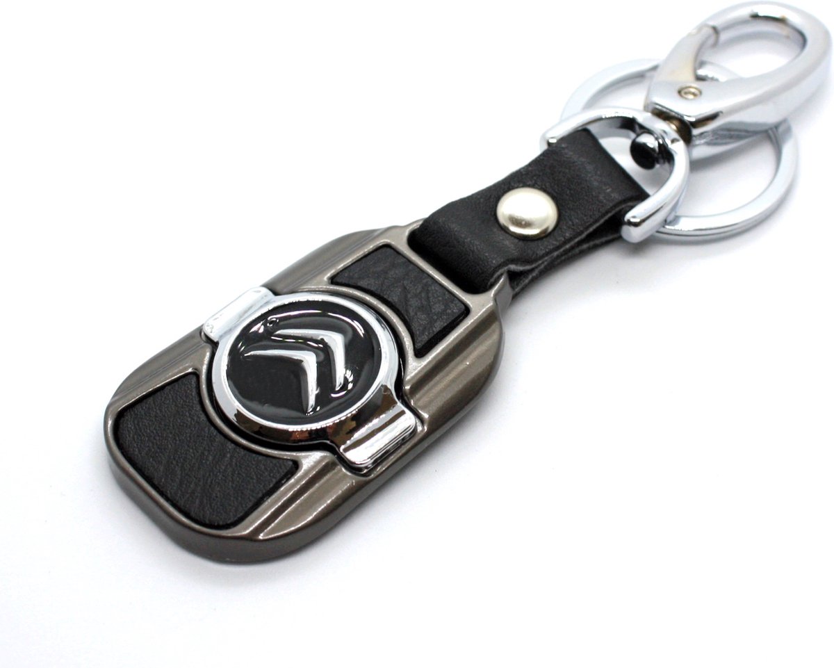 Sleutelhanger CITROËN | Leer, Metaal | Karabijnsluiting | Keychain ...