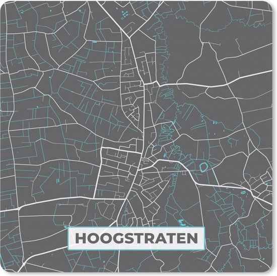 Muismat - Kaart – Plattegrond – Stadskaart – Hoogstraten – België - Grijs - 20x20 cm | bol.com