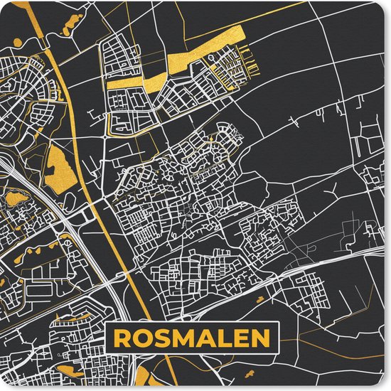 Muismat Klein - Rosmalen - Plattegrond - Stadskaart - Kaart - Black and ...