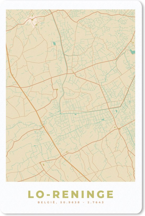 Muismat - Mousepad - België - Lo-Reninge - Plattegrond - Kaart ...