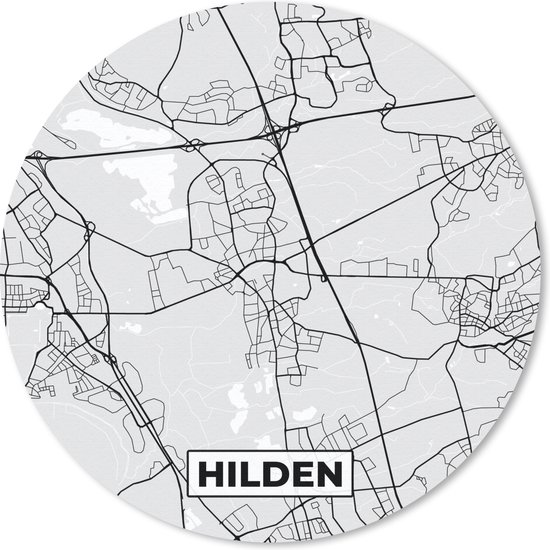 Muismat rond 40x40 cm - Mousepad Stadskaart - Hilden - Plattegrond ...