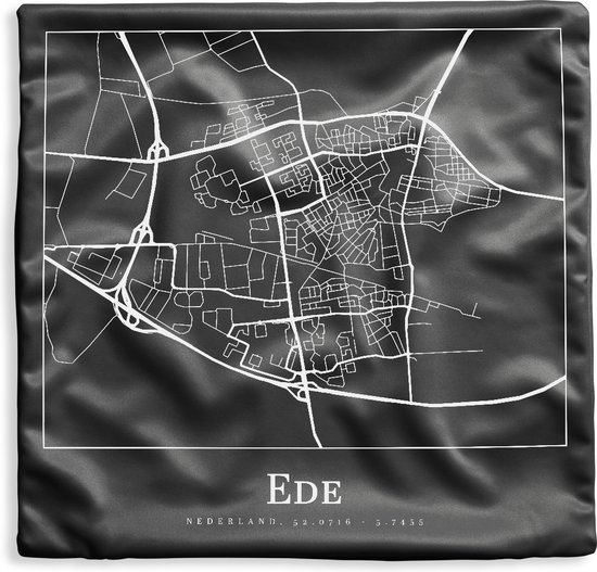 Kussenhoes 60x60 cm - Ede - Stadskaart - Kaart - Plattegrond - Katoen ...