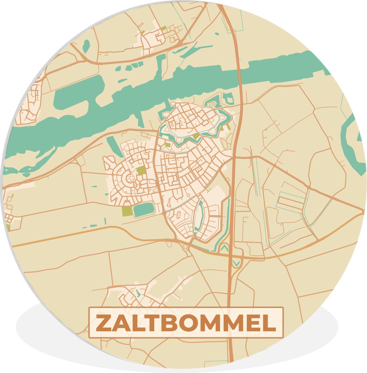Wall Circle - Wall Circle Indoor - Map - Vintage - Zaltbommel - Map ...