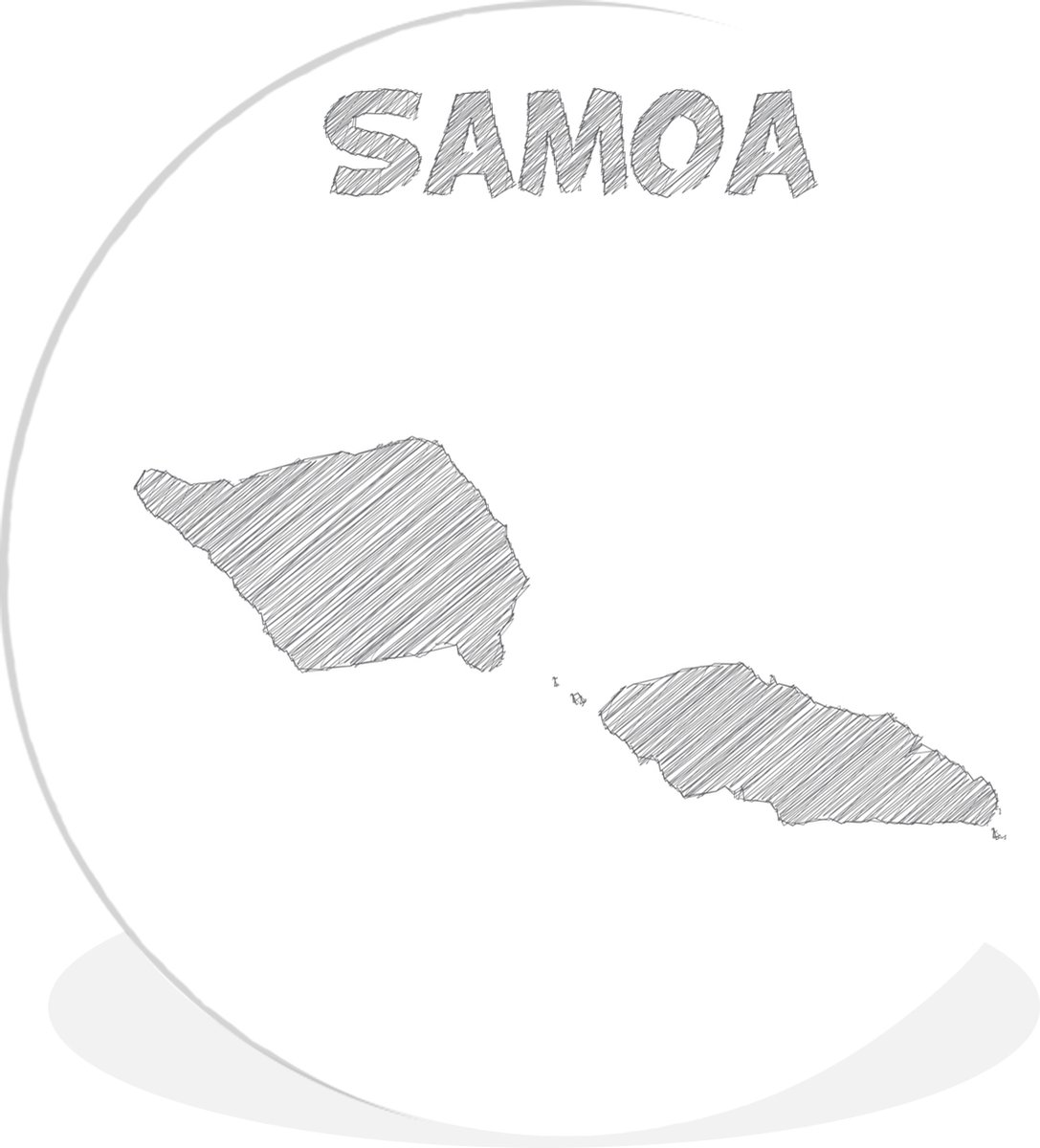 Illustration de Samoa carte esquissée de Samoa Assiette en plastique de ...