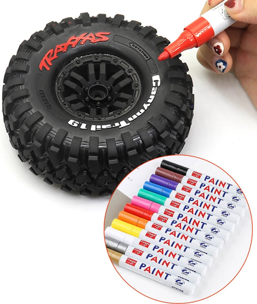 Bandenstift rood / Rode Autobanden stift / Tyre marker red / Auto ...