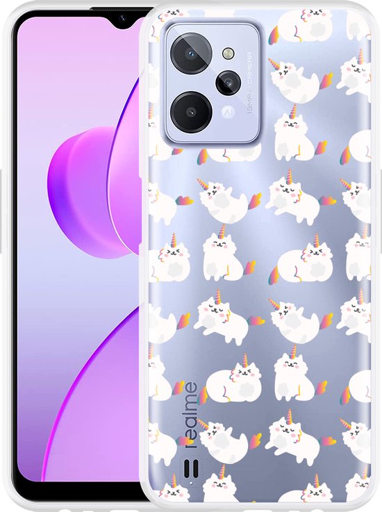Realme C31 Hoesje Unicorn Cat - Designed by Cazy | bol.com