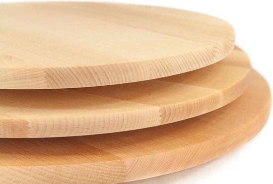 Ronde houten pizza plank snijplank serveerplank massief hout - 45 cm | bol
