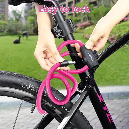Fietsslot, 120 cm/12 mm, veiligheidsniveau, zeer hoog fietskabelslot ...