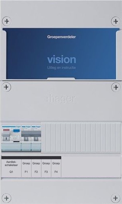 Hager groepenkast 1-fase 2 groepen, 1 Aardlekschakelaars 2-P VKG200C | bol