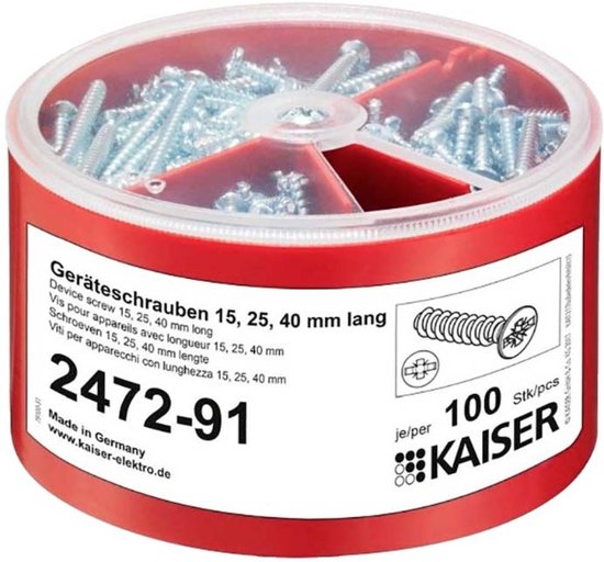 Kaiser Elektro 2472-91 Apparaatschroevenbox 100 stuk(s) | bol