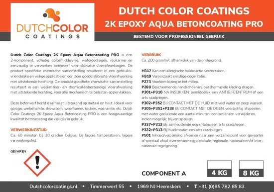 DCC 2K Epoxy Aqua Betoncoating - 10kg - RAL 7040 | Venstergrijs | bol