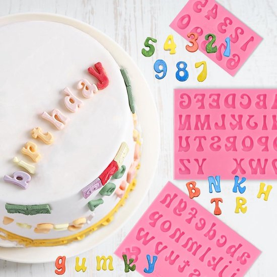 Chocoladevorm Siliconen - Bakvorm Siliconen Set van 4 Cake Letters ...