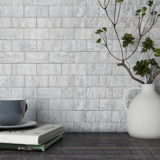 Zelfklevende 3D wandtegels - keuken mozaïektegels - travertijn ...